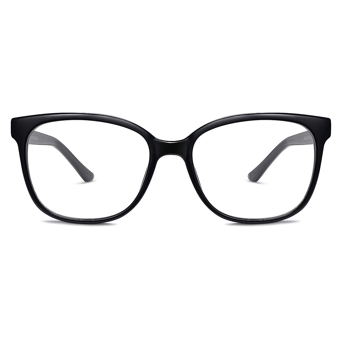 SOJOS Clear Blue Light Glasses Computer Glasses Embossed Temple ROCOCO SJ5099, Black Frame/Anti-Blue Light Lens