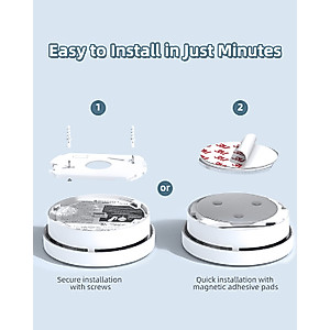 SITERWELL Smoke Detector, 10-Year Smoke Alarm with Photoelectric Sensor and Low Battery Warning, Fire Alarm with Built-in Battery and Fault Warning for Bedroom and House, UL Listed, GS526A, 6 Packs