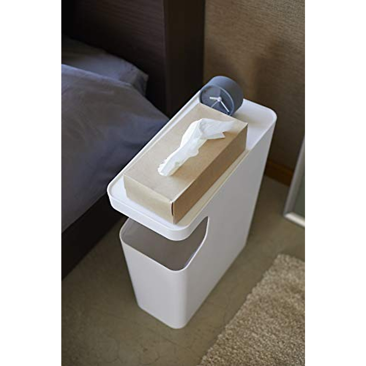 YAMAZAKI home Tower Side table and Trash can White - 3988