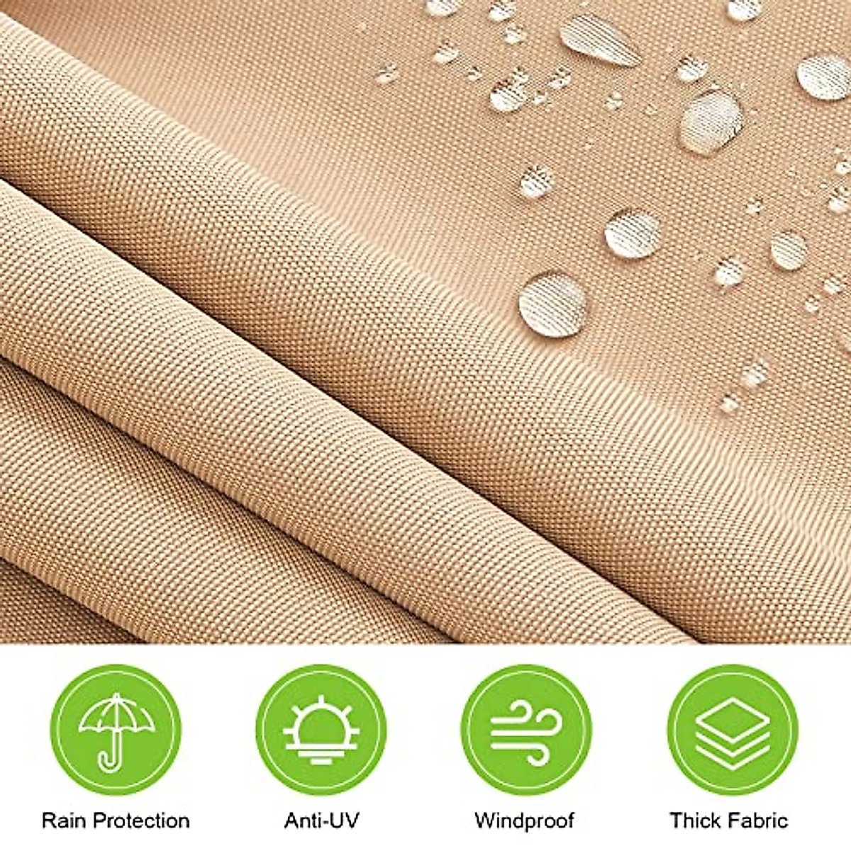 Patio Awning Retractable Awning Sunshade Shelter Deck Canopy Window Door Awning with Crank Handle and UV Water-Resistant Fabric for Outside Patio Porch Garden,Tan (8’x10’)