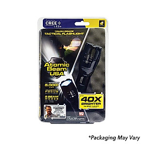 Atomic Beam LED Flashlight by BulbHead, 5 Beam Modes, Tactical Light Bright Flashlight (1 Pack)
