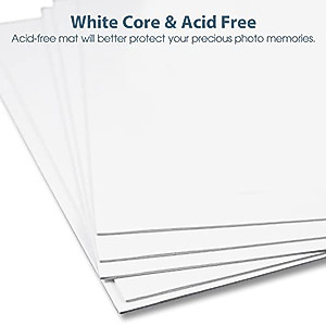 Golden State Art, 8x10 White Uncut Mat for Pictures/Frames - Pack of 10 - Acid-Free Mat Boards for Artworks, Prints, Photographs - Great for Weddings, Engagements, Graduations - Signature Friendly