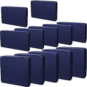 Newwiee 12 Pcs Patio Stretch Sofa Outdoor Cushion Cover Waterproof Replacement 3 Sizes Navy Couch Slipcovers Sofa Seat Soft Flexibility Chair Cushion Cover Furniture Protector for Outdoor Indoor