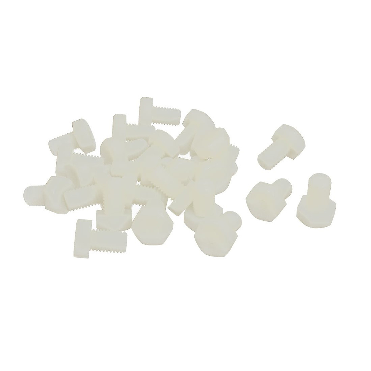 uxcell M10 x 15mm Full Thread Nylon Hex Head Cap Screw Bolt Fastener 25 Pcs