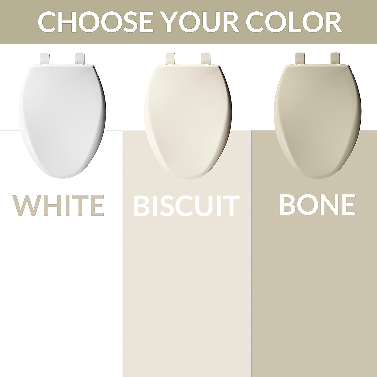 MAYFAIR 887SLOW 000 Affinity Slow Close Removable Plastic Toilet Seat that will Never Loosen, Providing the Perfect Fit, ROUND, Long Lasting Solid Plastic, White