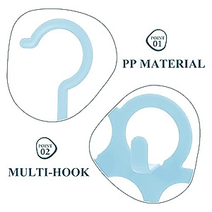 Veemoon 10 pcs Plastic Multi-Hook Socks Multi- Heavy Kitchen Hanging Drying Laundry Racks Clothes, Clothing Coats Dresses Hanger Household Bathroom Rack Pants Dormitory Portable