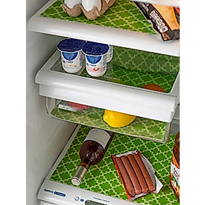 DII Fridge & Shelf Liner Collection Non-Adhesive, Cut to fit, Machine Washable, 12x20, Lattice Aqua Lattice, 2 Piece