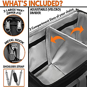 Herculean Premium Insulated Food Delivery Bag with YKK Zipper – Large Commercial Catering Bag for Food Transport – Hot and Cold Thermal Food Bag – Ultra Durable Hot Food Carriers for Takeaway Delivery