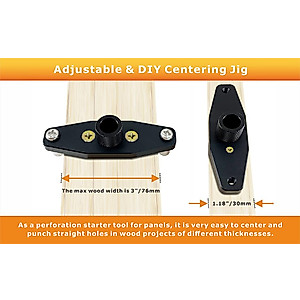 Wdwlbsm Dowel Jig Kit for Floating Shelf Bracket Drill Guide for Straight Holes Self Centering Doweling Jig for Hidden Shelf Brackets Woodworking Drilling