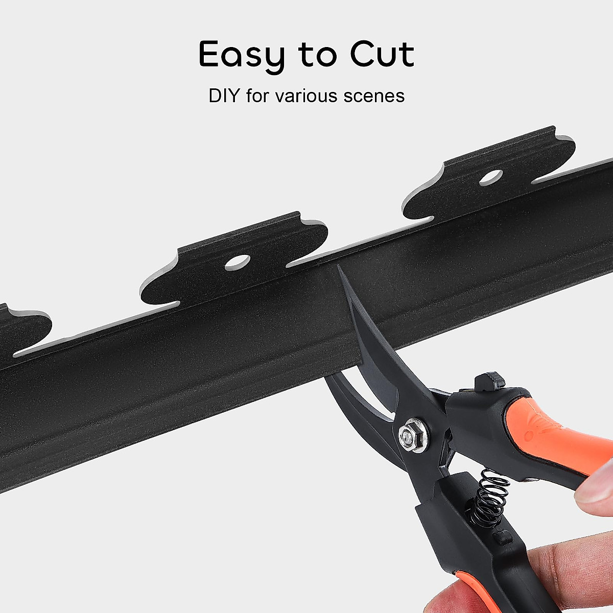 GROWNEER 4 in Tall, 33FT No-Dig Landscape Edging Plastic Landscape Edging Kit with 30 Spikes, 1PC Hammer, Garden Edging Border, Landscape Edging for Garden, Flower Beds, and Lawn (Black)