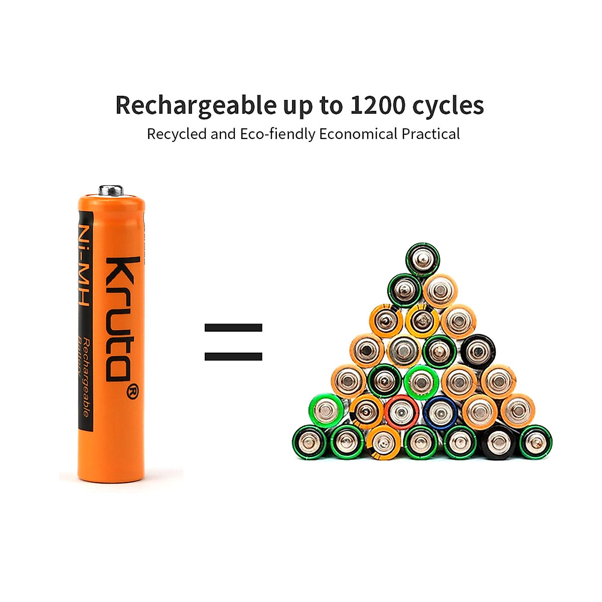 Kruta NI-MH AAA Rechargeable Battery 1.2V 700mah hhr-55aaabu AAA Batteries for Panasonic Cordless Phones, Remote Controls, Electronics, Solar Lights (Pack 8)