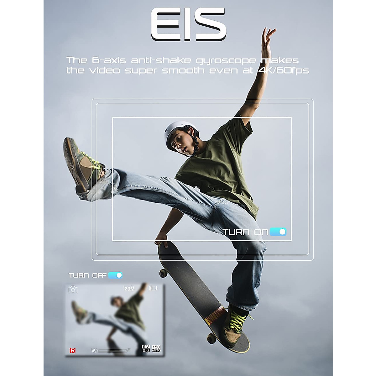 Apexcam 4K 60FPS Action Camera EIS Stabilization 20MP Sports Cam 40M Waterproof Underwater Camera 8X Zoom Support External Mic with Remote Control 2 x 1350mAh Rechargeable Batteries…