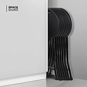 MoNiBloom Set of 6 Portable Folding Stools 18 Inch Lightweight Round Chairs with Handle for Home Garden Dorm or RV, 230 lbs Capacity, Black