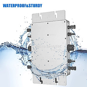 1400W Solar Grid Tie Inverter Microinverter Waterproof Self Cooling 120V/110VAC Output Mirco Inverter Automatic Identification Power Inverters