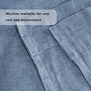 Sheer Curtains Linen Textured Curtains for Living Room 52 x 84 Inch Natural Rod Pocket Window Panel, Linen Look Burlap Curtain Home Fashion Natural Linen Rich Quality Curtain, 2 Panels, Beige