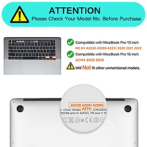 MOSISO Keyboard Cover Silicone Skin Compatible with MacBook Pro 13 inch M2 2023, 2022, 2021 2020 M1 A2338 A2289 A2251 & Compatible with MacBook Pro 16 inch 2020 2019 A2141 Touch ID, Colorful Clouds