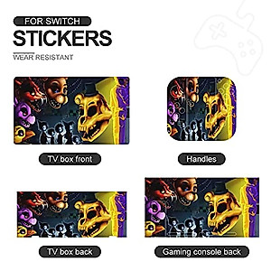 FNAF Sticker for Switch Protector Cover Protective Faceplate Full Set Console Dock for Switch/Switch lite