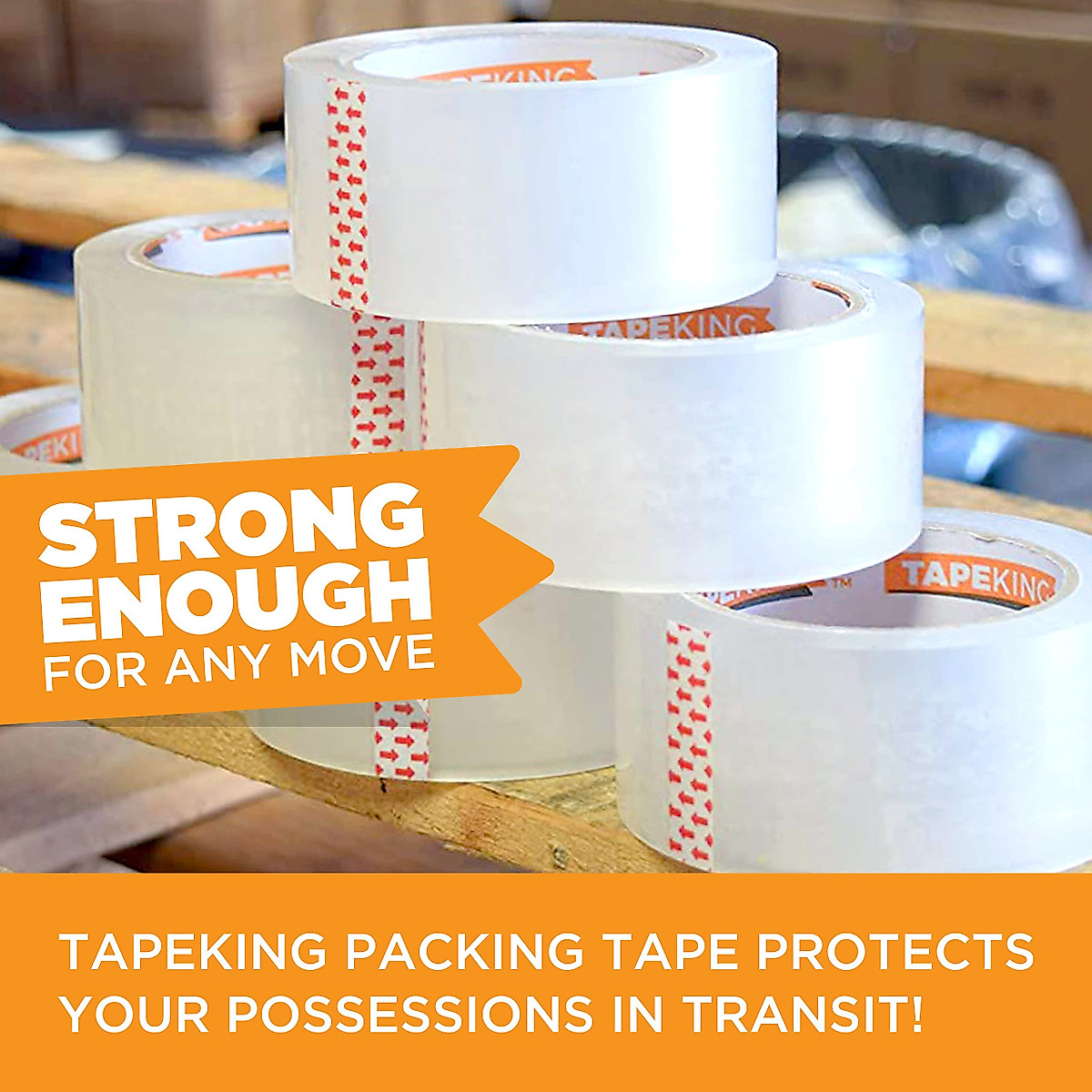 Tape King Clear Packing Tape - XL 110 Yards Per Roll (36 Rolls) - 1.88 Inch Wide Stronger & Thicker 2.7mil, Heavy Duty Adhesive Industrial Depot Tape for Moving Packaging Shipping and Commercial