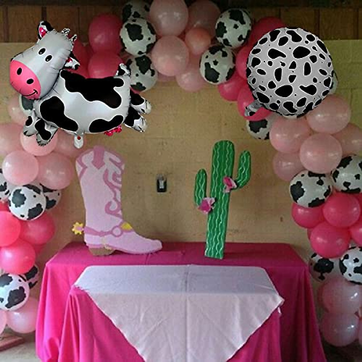 Cow Gender Reveal Balloon Garland kits,Cowboy or Cowgirl Western Gender Reveal Party Supplies for Cow Themed Baby Shower Farm Animals Birthday Party Decorations