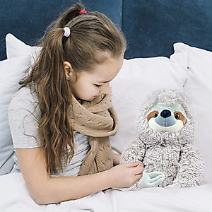 KINREX Sloth Stuffed Animal – Sloths Plush Toys for Kids, Babies, Adults, Realistic Three Toed Sloth Toy Plushie, Gifts for Thanksgiving, Christmas, Birthday, Easter, Gray Measures 13 Inches