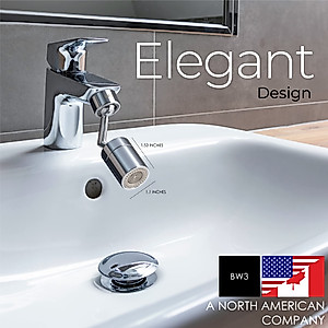 Swivel Sink Chrome Faucet Aerator for Face, Eyewash, and Gargle – 720 Degree Rotatable Sink Adapter Sprayer Attachment for Kitchen or Bathroom Male or Female Thread – Easy to Install