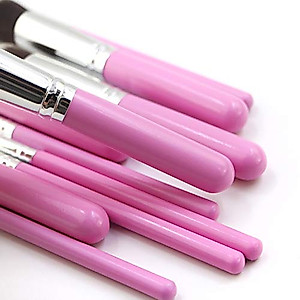 Make Up Brush, 10 Piece Soft Pink Makeup Brushes Set Portable Kabuki Liquid Cream Brushes with Cruelty-Free Synthetic Fiber Bristles Beauty Tools…