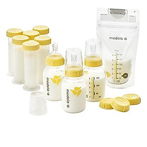 Medela Breastfeeding Gift Count, Breast Milk Storage System; Bottles, Nipples, Travel Caps, Breastmilk Storage Bags and More, Made Without BPA