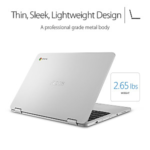 ASUS Chromebook Flip C302 2-In-1 Laptop- 12.5” Full HD 4-Way NanoEdge Touchscreen, Intel Core M5, 4GB RAM, 64GB Flash Storage, All-Metal Body, Backlit Keyboard, Chrome OS- C302CA-DH54 Silver