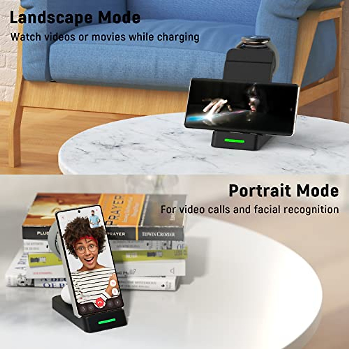 EloBeth 3 in 1 Wireless Charging Station for Google Pixel Watch Charger, Wireless Charger for Google Pixel 7 Pro / 7a /7/Fold/6/6 Pro/5/4/3/XL, Pixel Buds Pro, Samsung Galaxy/iPhone/Airpods