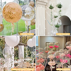 RUBFAC Bobo Balloons 45pcs, Bubble Balloons Clear Bobo Balloons, Large Transparent Balloon for Stuffing Wedding Birthday Party Decorations (10 Inch, 18 Inch, 20 Inch, 24 Inch, 36 Inch)