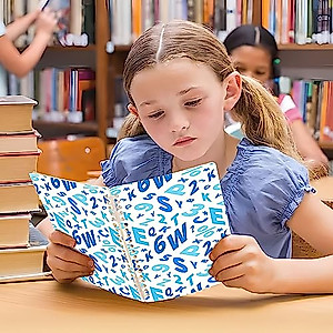 Blue English Letters Digital Spiral Journal Notebook for Women Men A5 Memo Notepad Sketchbook with Durable Hardcover & 60 Pages College Notebooks for Boys Grils Study Notes Work School Journaling