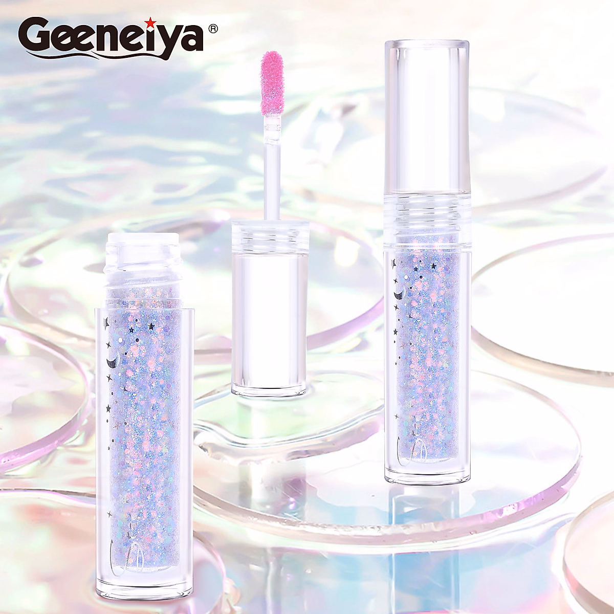 Glitter Liquid Eyeshadow Glitter Eye Makeup Galaxy Liquid Eyeshadow Korean Makeup, Pigmented, Long Lasting, Quick Drying, Loose Glitter Glue for Crystals Eye Makeup