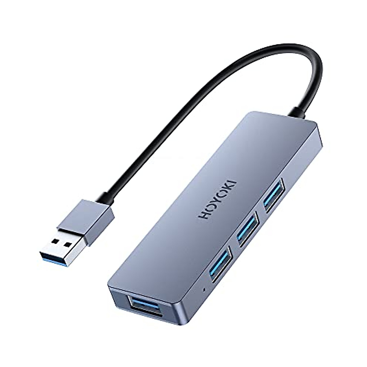 USB Hub for Laptop HOYOKI USB 3.0 Hub,Portable Aluminum Data USB Splitter with SuperSpeed 5Gbps Ultra-Slim USB Port Expander for MacBook Pro/Air, Dell, Chromebook 4