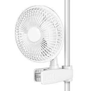 Simple Deluxe Clip Fan, 6-Inch Grow Tent Fan, Monkey Fan, Adjustable 90° Angles, 15W, 2-Speeds Control, 1 Pack