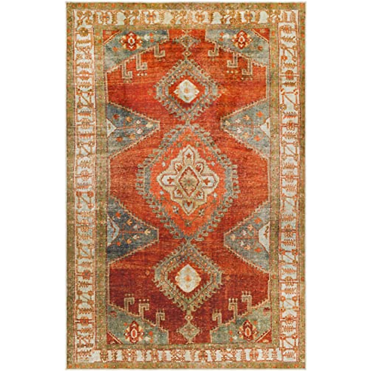 Artistic Weavers Leupp Washable Medallion Area Rug, 5' x 7'6", Red/Orange