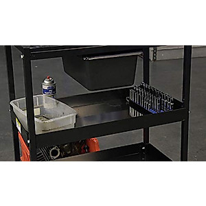 Eastwood Tear Down Table 27x16 Inch Work Space Two Storage Locking Shelves