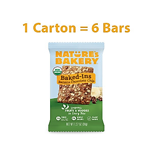 Nature's Bakery Baked-Ins Bars Banana Chocolate Chip, Organic Fruits & Veggies, Vegan, Non-GMO, Organic Snack, 1 box With 6 Packs
