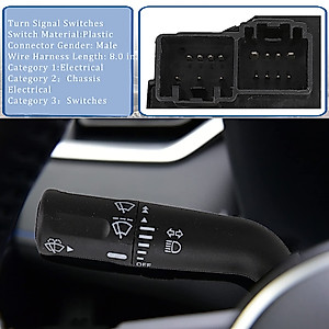 Turn Signal Switch Compatible with 2005-2008 Ford F-150, 2006-2008 Lincoln Mark LT - Replace 5L3Z-13K359-AAA 6L3Z-13K359-AA SW7388 6L3Z13K359AA CBS-1332 - Wiper Dimmer Combination Multi-Function Lever