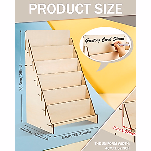 Wooden Greeting Card Display 6 Tier Sticker Display Stand Comic Book Display Wooden Portable Retail Table Display Stand Retail Counter Display Stand for Card Stickers Jewelry Soap Retail Showcase