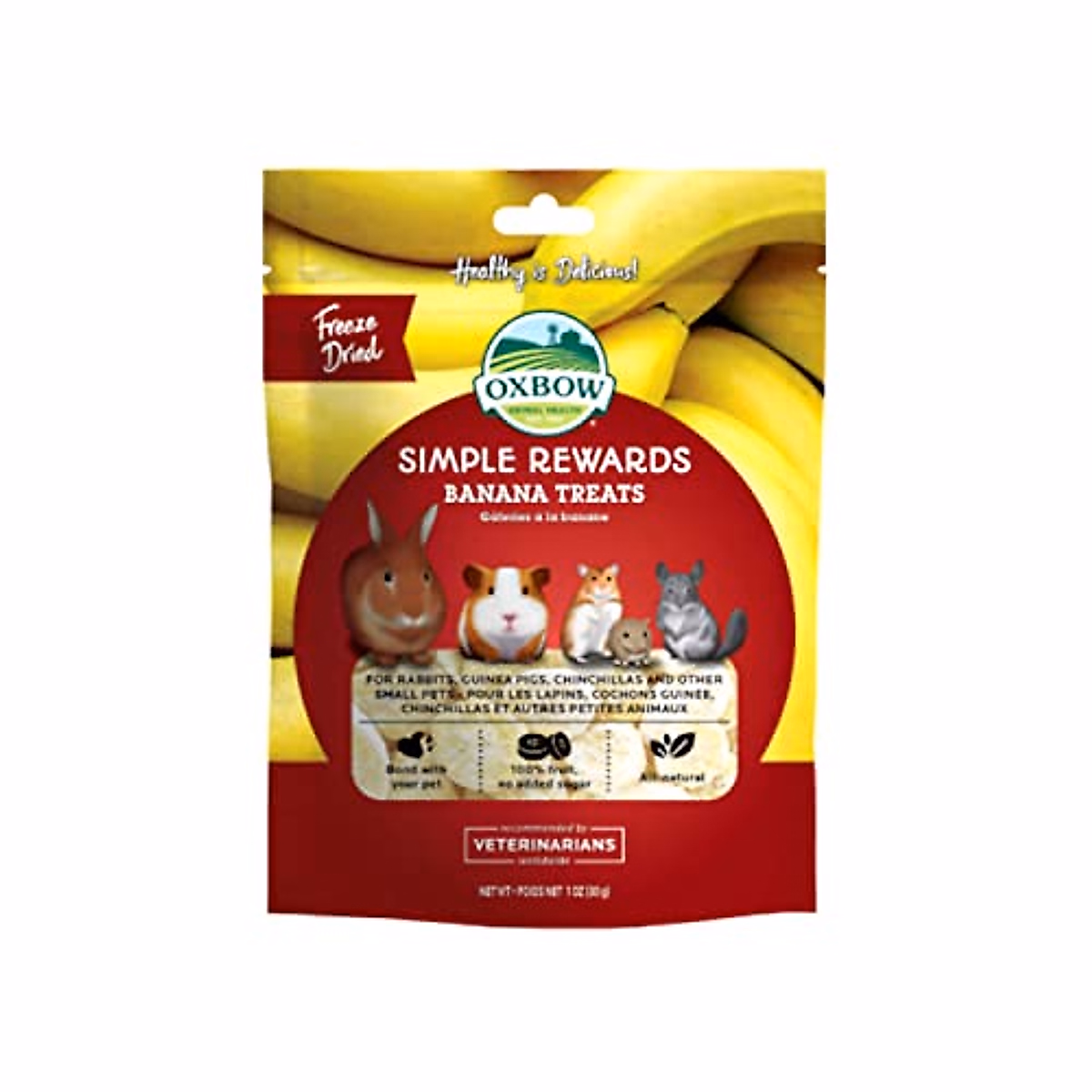Oxbow SIMPLE REWARDS Treats - Rabbits Guinea Pigs Chinchillas BANANA 1 oz 3 PACK