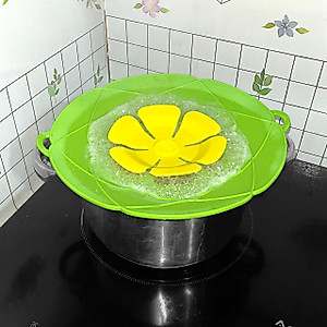 2 PCS Spill Stopper Multipurpose Lid Cover, Silicone Boil Over Safeguard Pot For Cooking Chef Boil No More, Pampered Kitchen Tool Anti Pan Flower Preventer Overflow Water Boiling, Lids Pots Safe