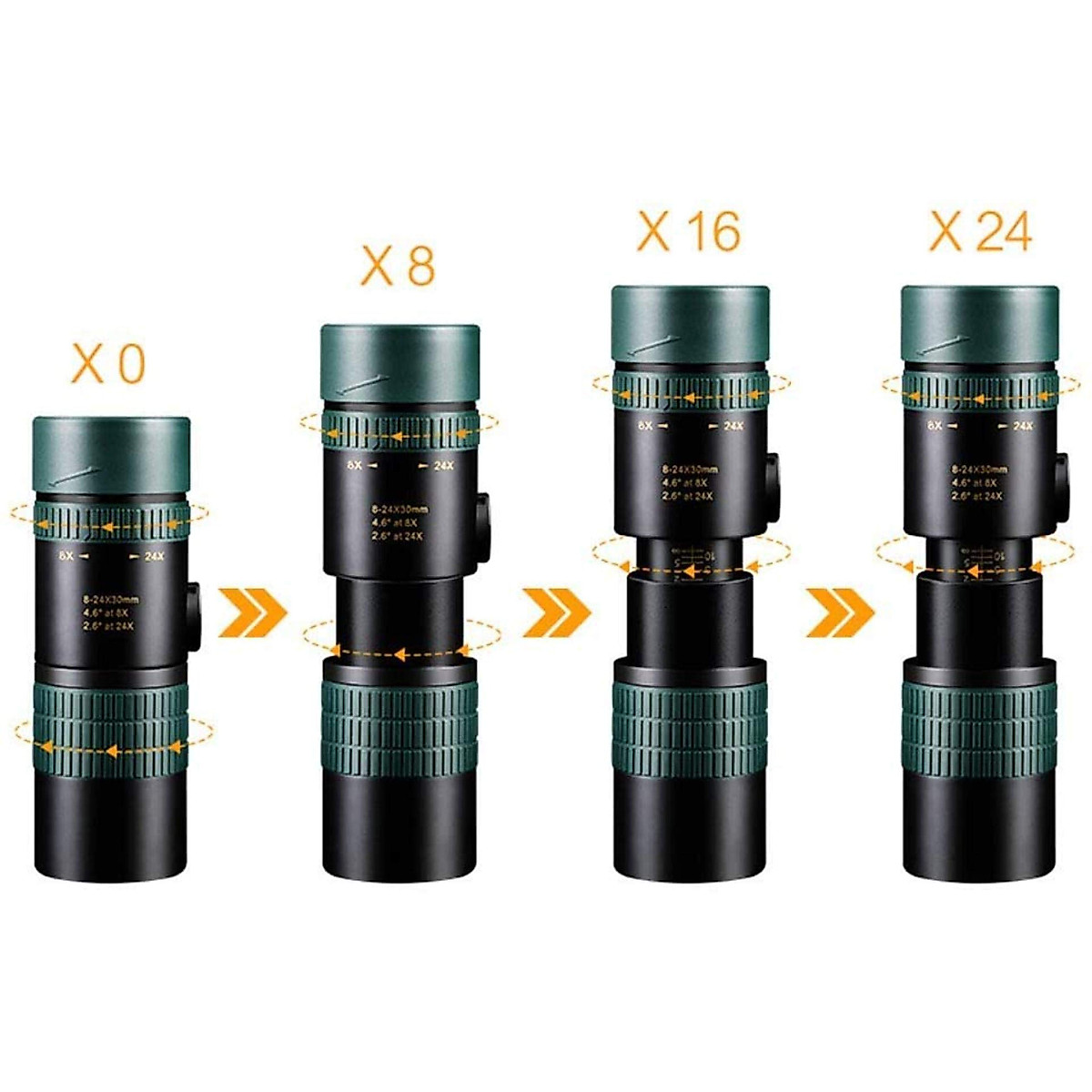 Digital Telescope Gift 8-24X30 High Powerful Telescope FMC Prism Lens Stretch Monocular Scope Handheld Waterproof HD Zoom for Telescope