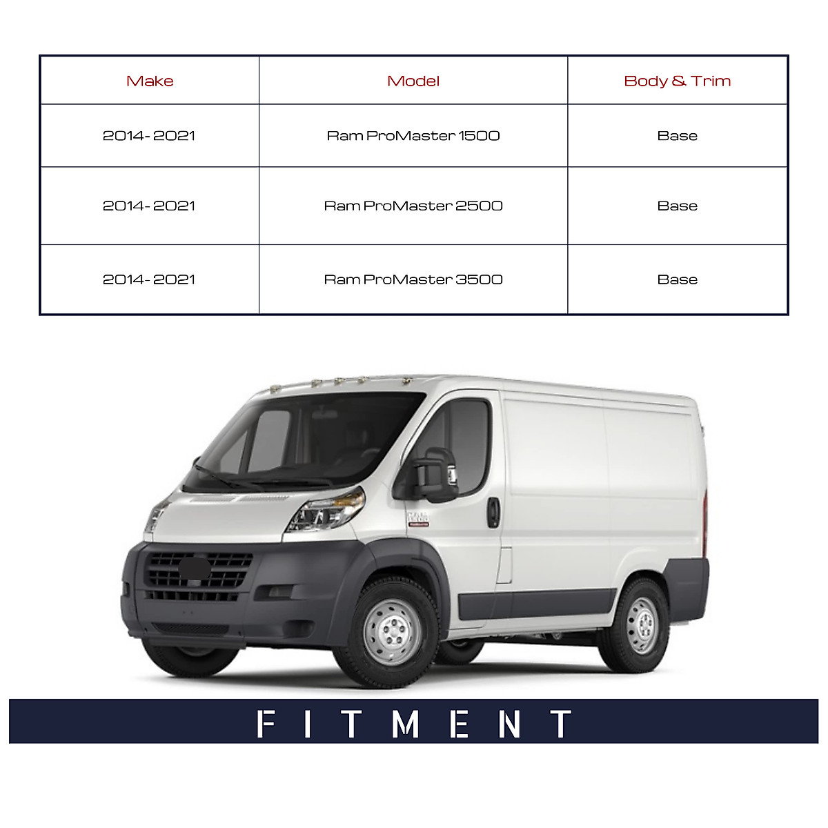 Spieg CH1320417 Driver Side Mirror for 2014-2021 Ram Promaster 1500 2500 3500 | Left Side View Mirror Assembly Manual Adjustment Non-Heated Turn Signal Light Temp Sensor | Textured Black Cover 4 Pins