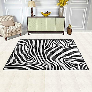 Linomo Area Rug Animal Zebra Print Floor Rugs Doormat Living Room Home Decor, Carpets Area Mats for Kids Boys Girls Bedroom 60 x 39 Inches
