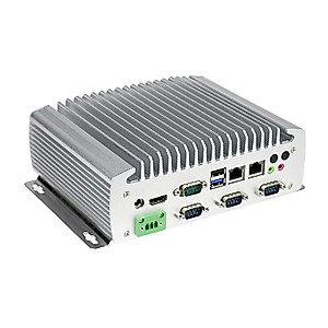 HUNSN Fanless Industrial Computer, IPC, Mini PC, Intel Celeron J1900, Windows 11/ Linux Ubuntu, IX09, 6 x COM, 2 x I211 LAN, HDMI, 3 PIN Phoenix, SIM Slot, WDT Reset, 8G RAM, 256G SSD