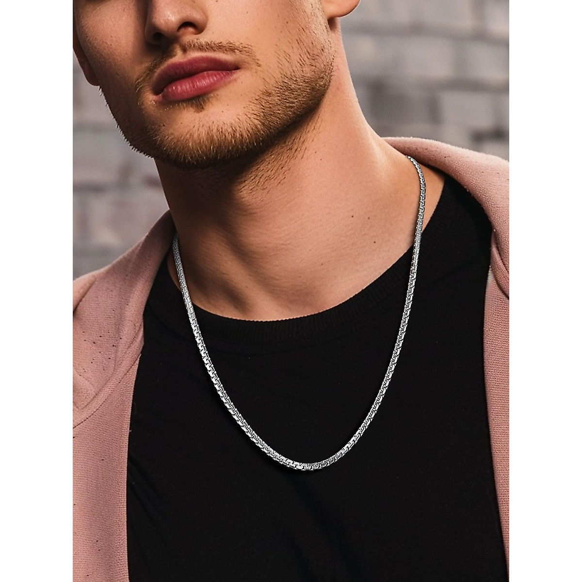Man Chain Necklace Steel 28 inch Stainless Jewelry Gift