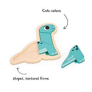 Janod 4 FSC Wood Dinosaur Progressive Puzzles-2 to 5 Pieces-Children’s Toys-Educational Games-Early-Years Toys-18 Months +, J05824, Multicolor