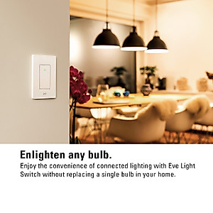 Eve Light Switch – Connected Wall Switch (Apple HomeKit), single, alternating & cross switches, compatible with multi-location setups, schedules, no bridge required, Bluetooth,Thread