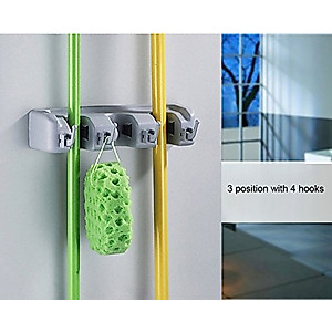 This Good Rate Mop and Broom Holder, Wall Mounted Garden Tool Storage Tool Rack Storage & Organization for Your Home, Closet, Garage and Shed (3Hole 4hanging)