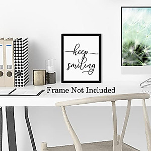HPNIUB Unframed Inspirational Quote Art Painting,Work Hard,Be Kind,Stay Humble,Keep Smiling Art Print Set of 4 (8”X10” Motivational Phrases Wall Art for Office or Living Room Home Wall Decor